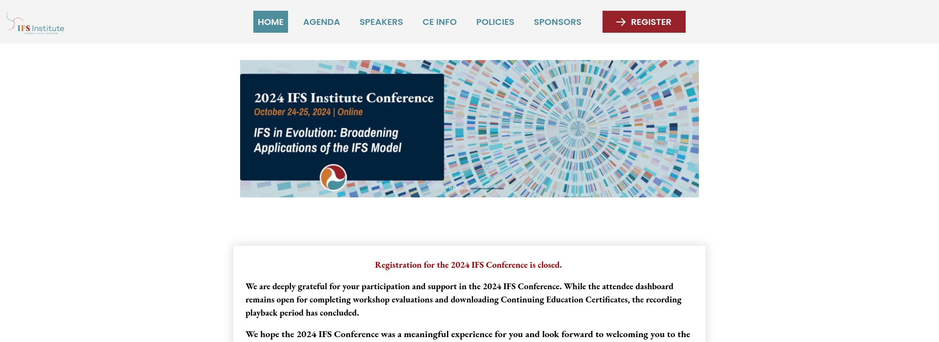 2024 IFS Annual Conference: IFS in Evolution - Broadening Applications ...